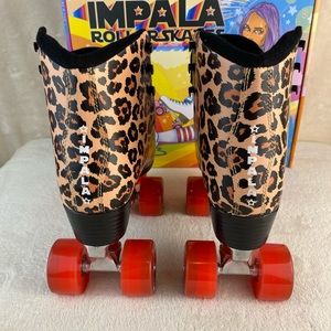 Impala | Shoes | New Rare Impala Quad Roller Skates Vegan Leopard ...